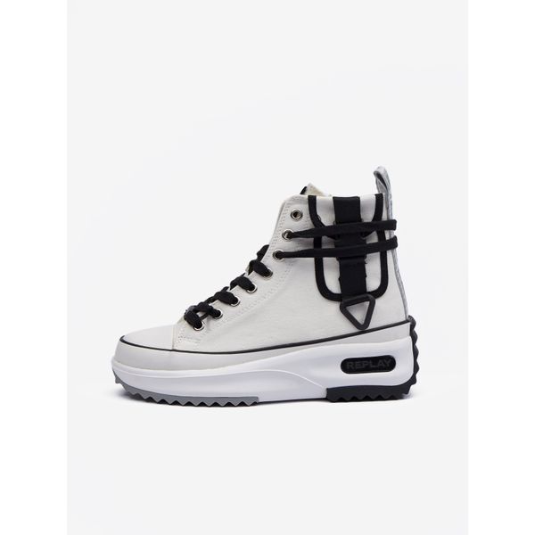 REPLAY SHOES SCARPA WHITE BLACK - WOMEN