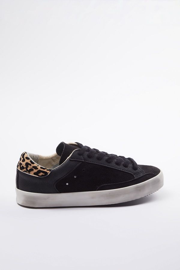 TRENDYOL BLACK LEOPARD DETAILED RETRO WOMEN'S SNEAKERS