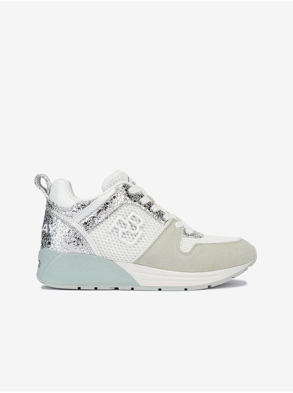 WOMEN'S SNEAKERS IN WHITE-SILVER REPLAY - WOMENS