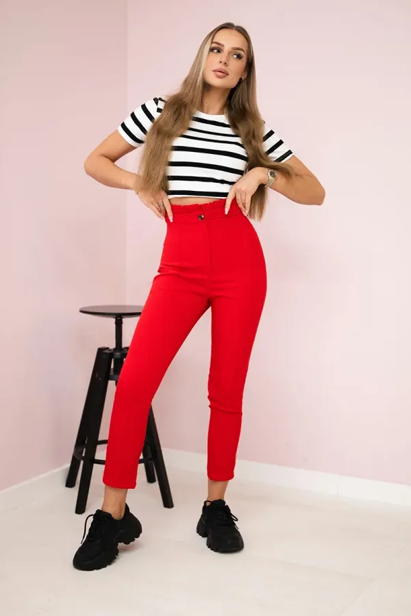 MARKA NIEZDEFINIOWANA CREASED TROUSERS RED