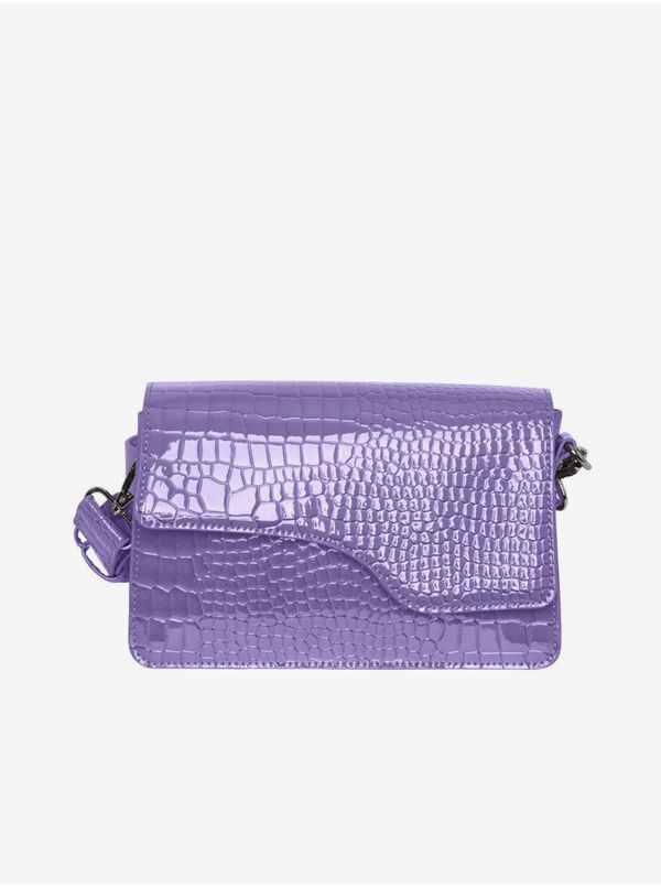 PIECES LIGHT PURPLE WOMEN'S CROSSBODY BAG WITH CROCODILE PATTERN PIECE - WOMEN'S