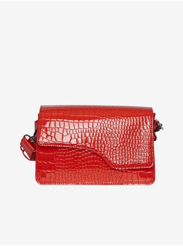 RED WOMEN'S CROSSBODY BAG WITH CROCODILE PATTERN PIECES BUNNA - WOMEN'S