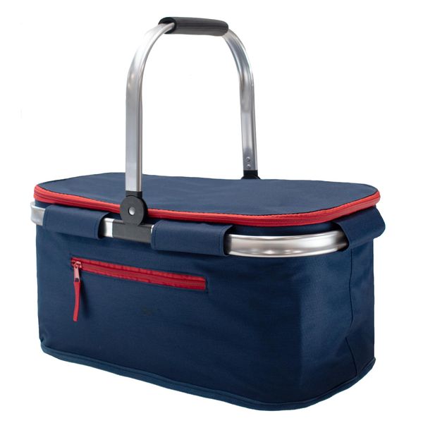 SEMILINE UNISEX'S FOLDABLE THERMAL BASKET WITH INNER ZIP FILM L2061-1 NAVY BLUE
