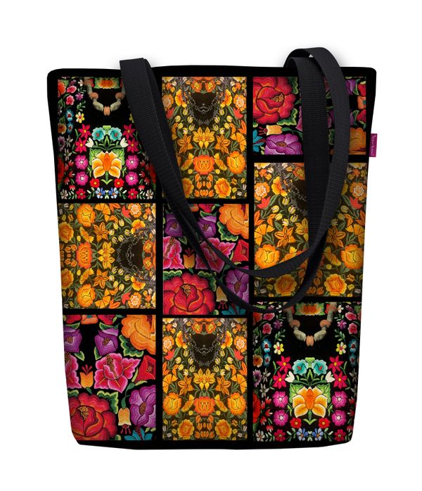 BERTONI UNISEX'S CANVAS BAG SUNNY FRIDA FLOWERS