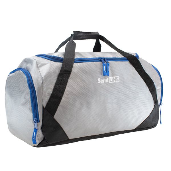 SEMILINE UNISEX'S FITNESS BAG A3044-1 GREY/NAVY BLUE