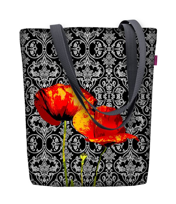 BERTONI UNISEX'S CANVAS BAG SUNNY POPPIES