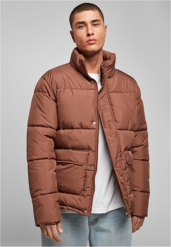 SHORT PUFFER JACKET - BROWN