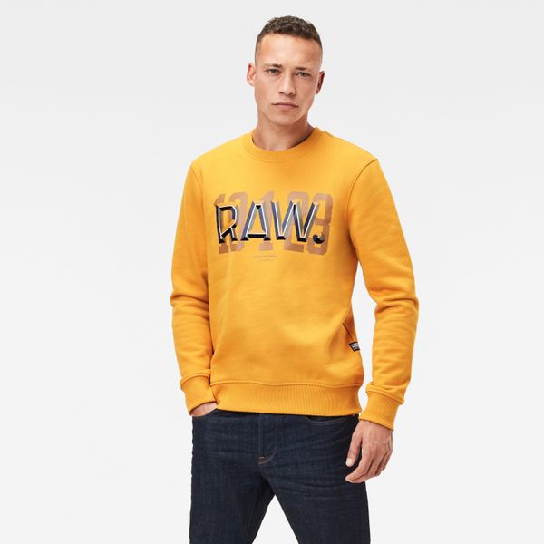 G-STAR SWEATSHIRT - RAW DOT R SW L\S ORANGE