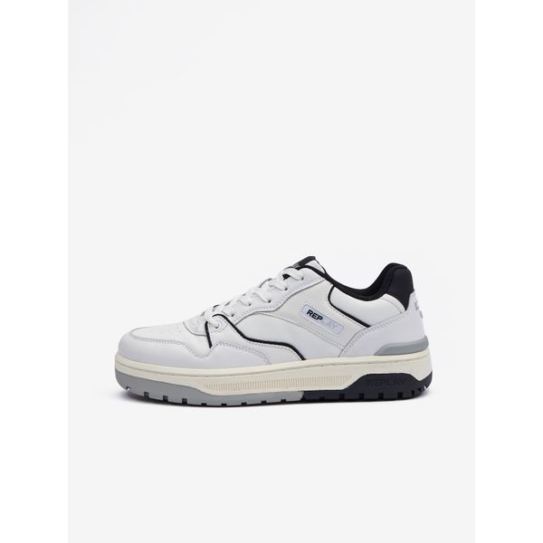 REPLAY SHOES SCARPA WHITE BLACK - MEN