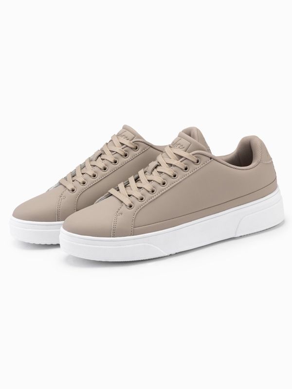 OMBRE MEN'S ECO LEATHER SNEAKER SHOES WITH THICK SOLE - ASH