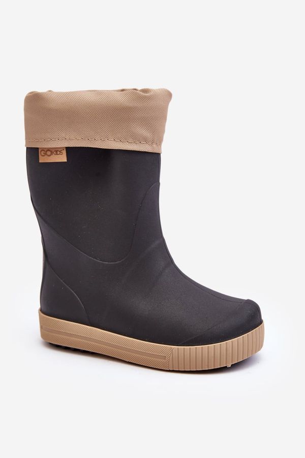 WELLINGTON CHILDREN'S BOOTS WITH WARMER SNOW WAVE GOKIDS BLACK AND BEIGE