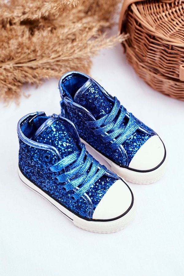 FR1 CHILDREN'S SNEAKERS WITH GLITTER BLUE ALLY
