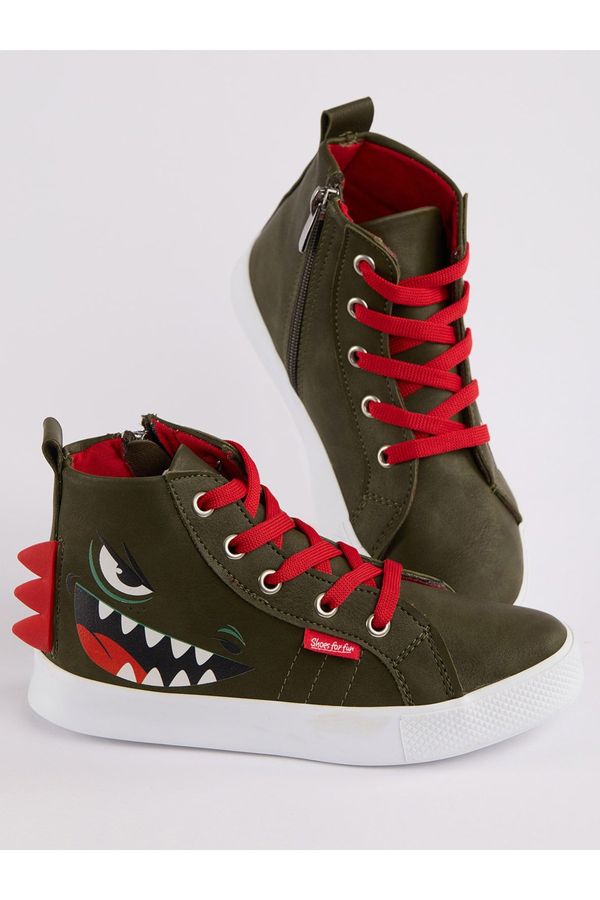 DENOKIDS DINOSAUR BOYS' KHAKI SNEAKERS SNEAKERS