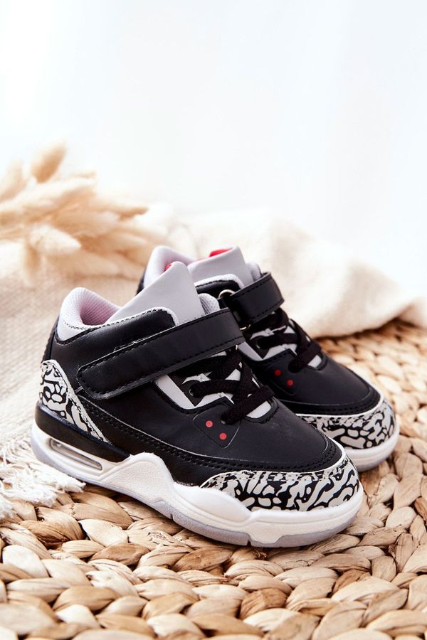 FR1 CHILDREN'S SPORT SHOES BLACK AND RED LINEN