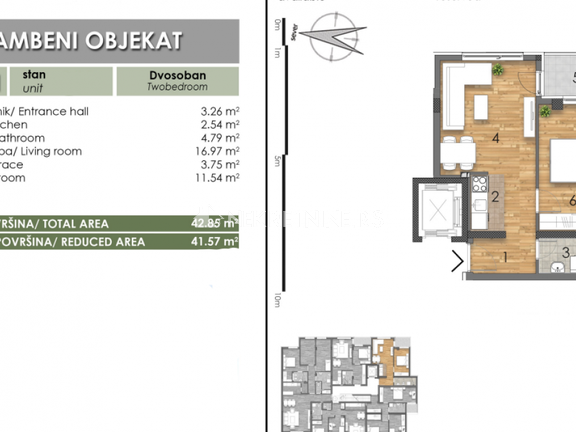 Novi Sad, Bulevar Oslobođenja, 2.0 stan, 42m2, 129360 EUR