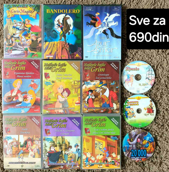 DVD crtaći bajke braće Grim Crvenkapa Lepotica