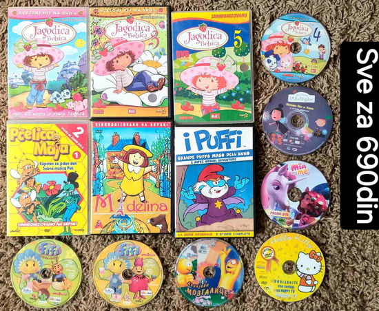 DVD crtaći Jagodica Fifi Madelina Mia Hello Kitty