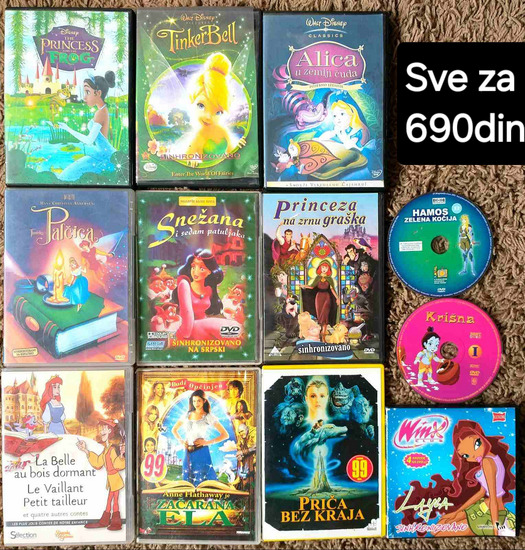 DVD crtaći Snežana Palčica Alisa Winx Zvončica