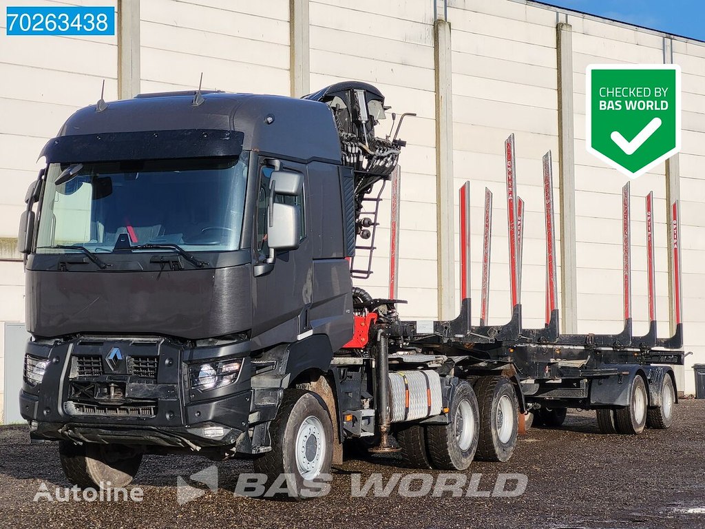 Renault K 520 6X6 Holz Kran Palfinger Q180Z96 6x6 Big-Axle Steelsuspensi tegljač