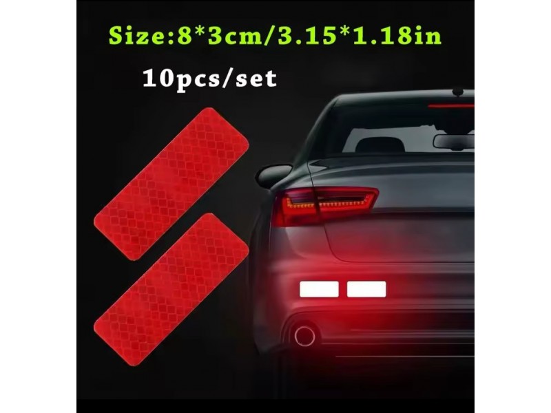 * AUTO BUMPER REFLECTIVE STICKER * 10 KOM.* NOVO *