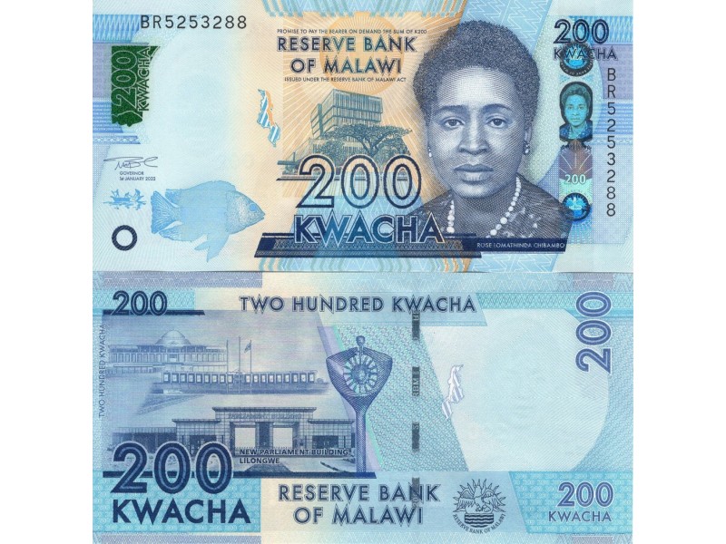 Malavi MALAWI 200 Kwatcha 2022 UNC, P-65