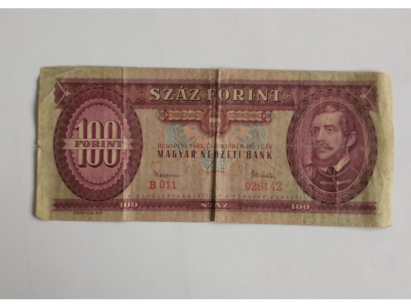 novčanica 100 FORINTI Hungari 1962.