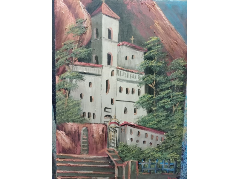 Manastir Ostrog 70x50cm ulje na platnu