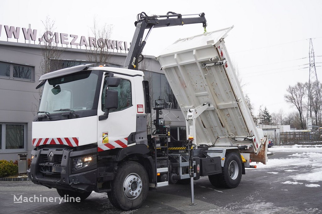 Renault C380 / Hds HIAB 077 B-1 HIDUO / Double-sided dump truck pokretna dizalica