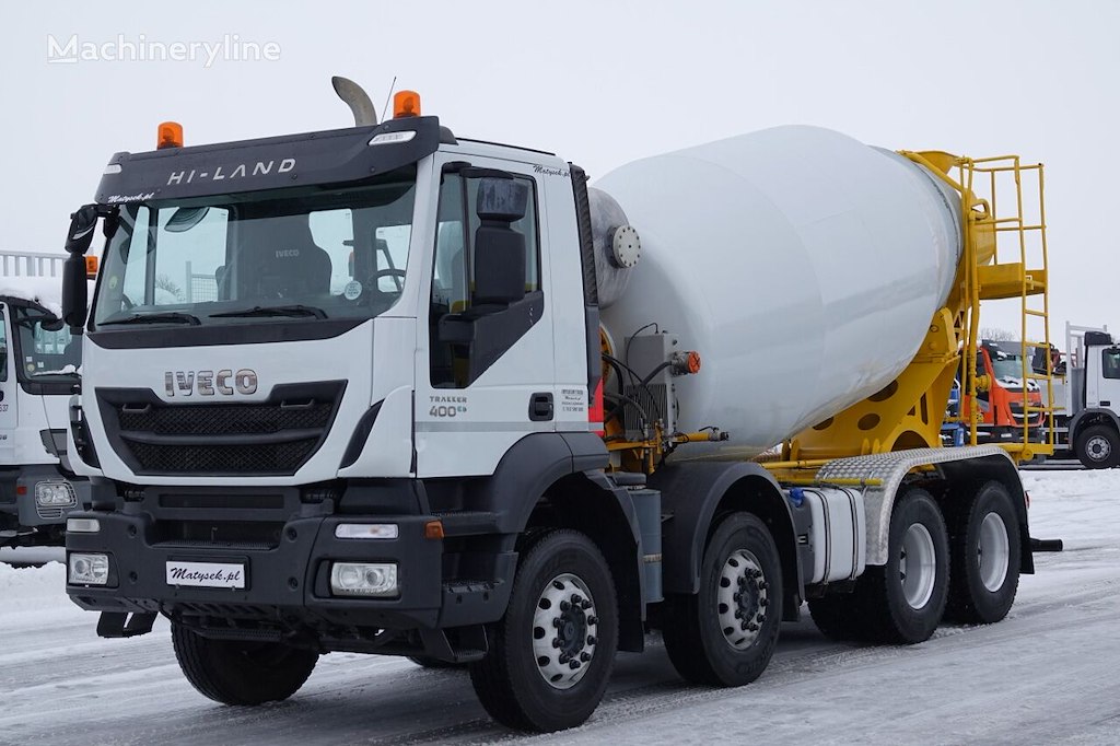 Gicalla na šasiji IVECO TRAKKER 400 / BETONOMIESZARKA / GRUSZKA 9M3 / EURO 6 / 54 TYS KM kamion s mešalicom za beton