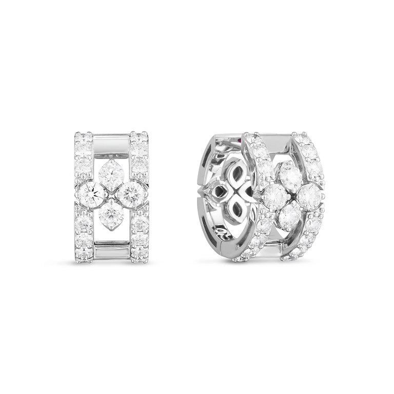 Love in Verona 18k white gold diamond pave earrings