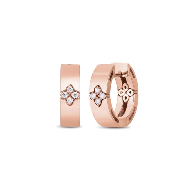 Love in Verona earrings with diamonds - 18kt rose gold