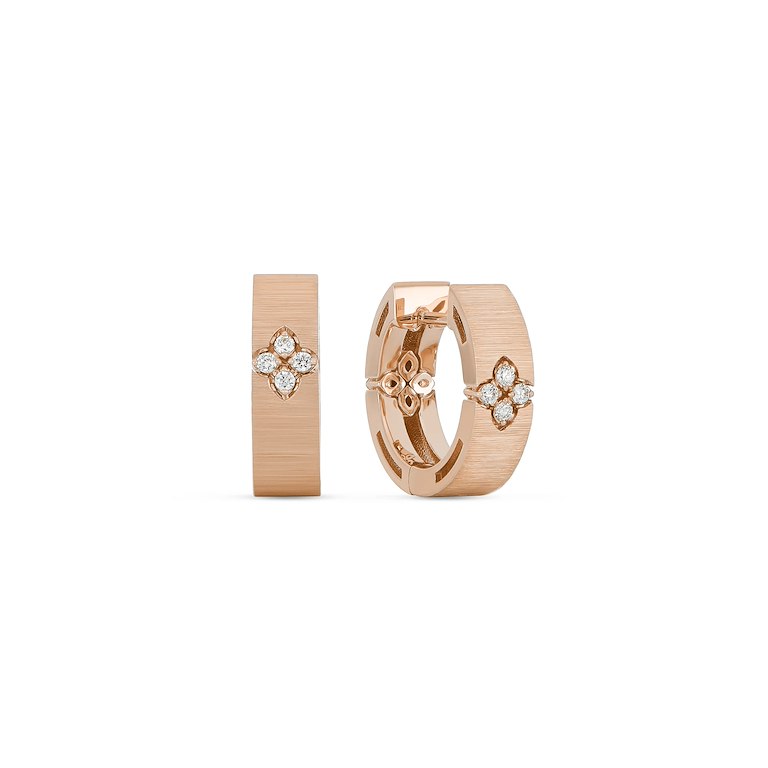 Love in Verona earrings with diamonds - 18kt rose gold