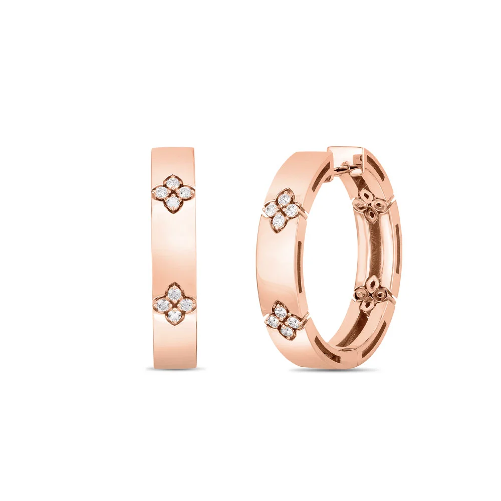 Love in Verona earrings with diamonds - 18kt rose gold