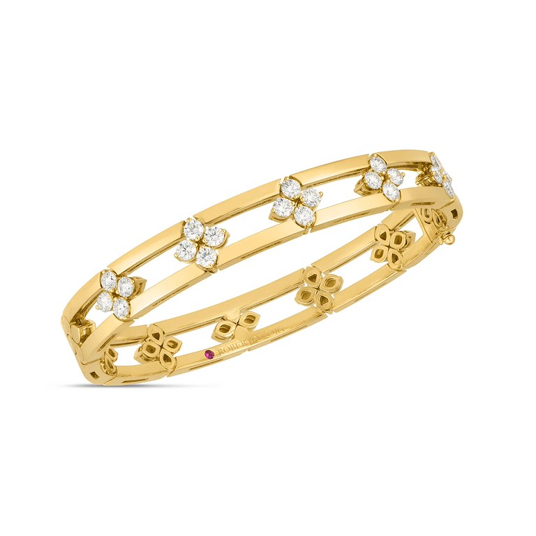 Love in Verona 18k yellow gold diamond bangle