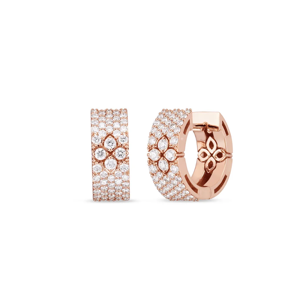 Love in Verona earrings with diamonds - 18kt rose gold