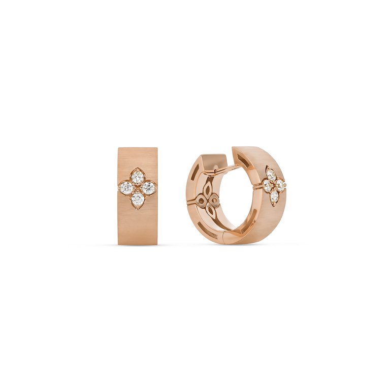 Love in Verona earrings with diamonds - 18kt rose gold