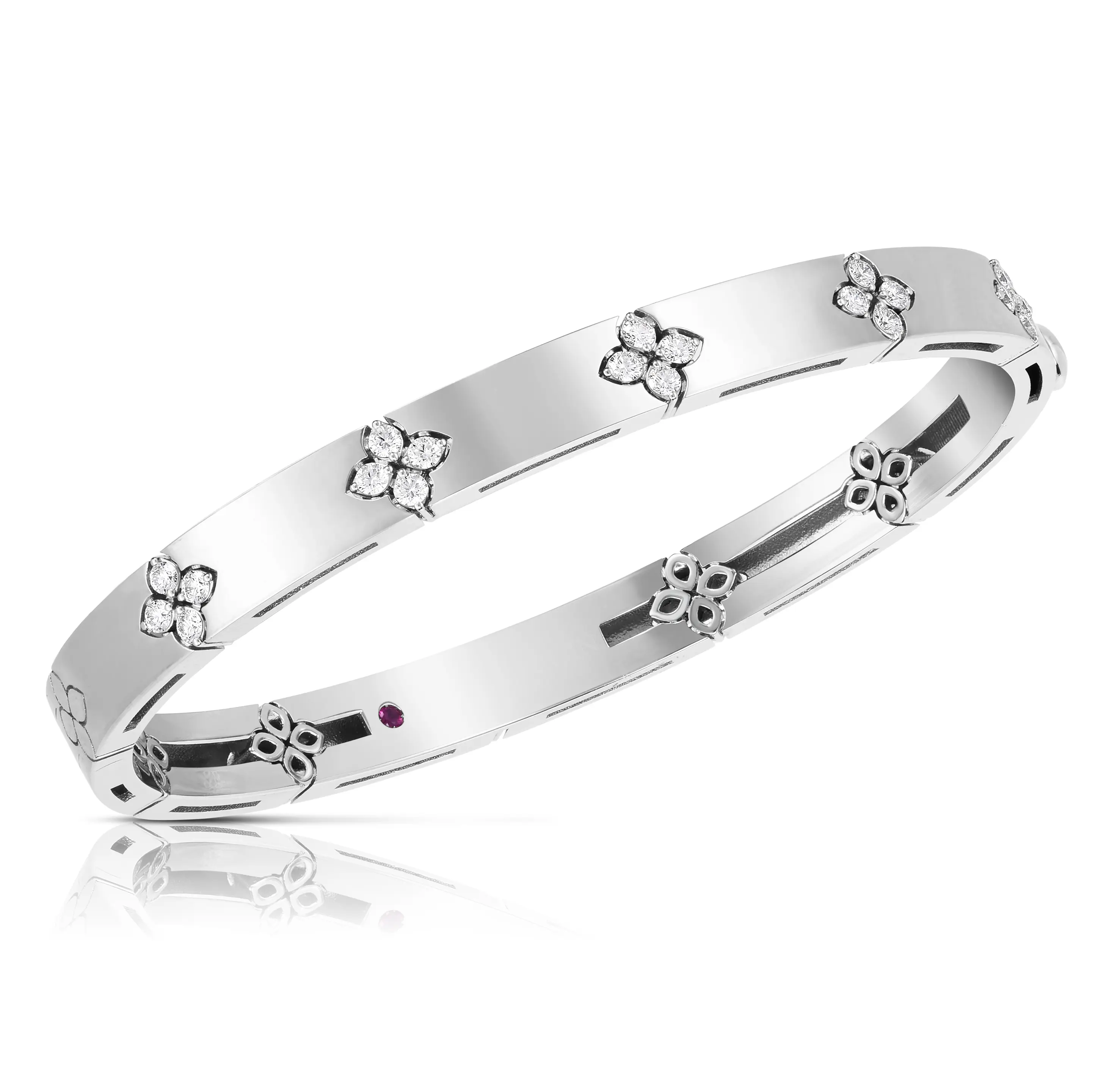 Love in Verona bangle with diamonds - 18kt white gold