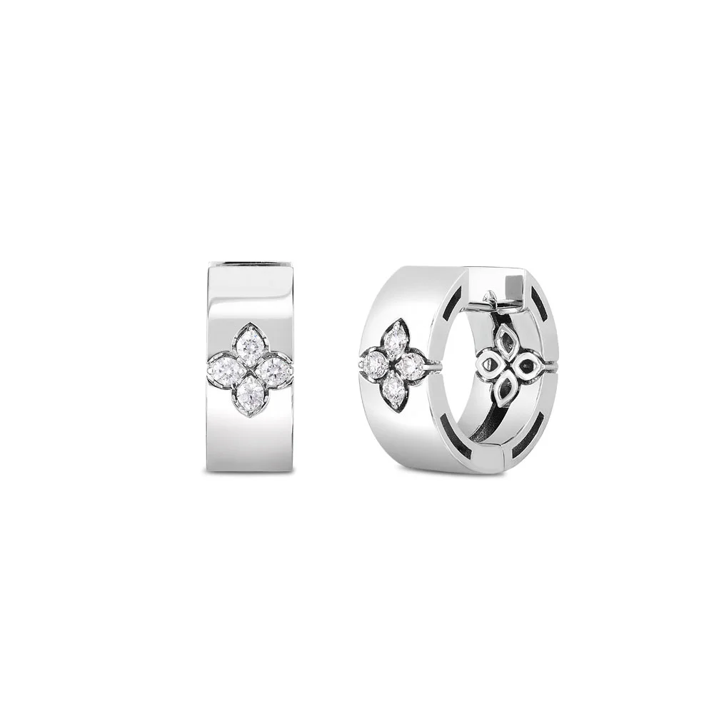 Love in Verona earrings with diamonds - 18kt white gold