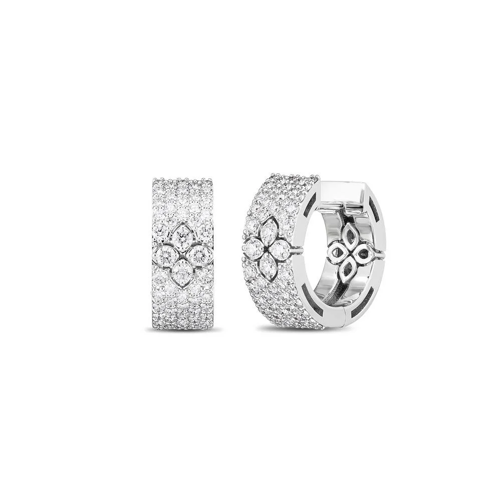 Love in Verona earrings with diamonds - 18kt white gold