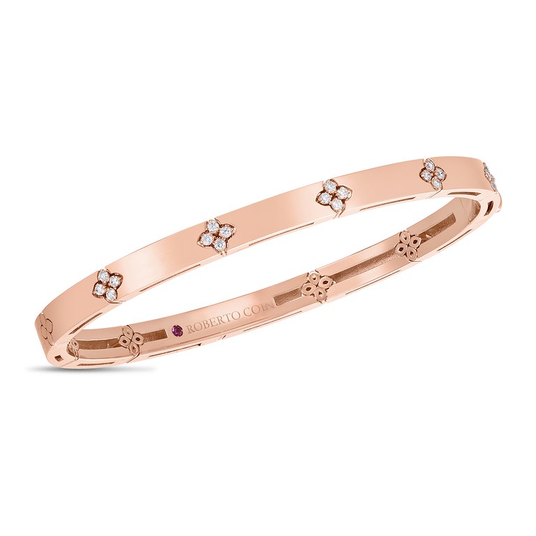 Love in Verona bangle with diamonds - 18kt rose gold