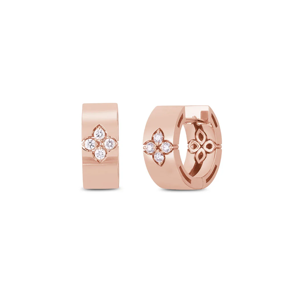 Love in Verona earrings with diamonds - 18kt rose gold