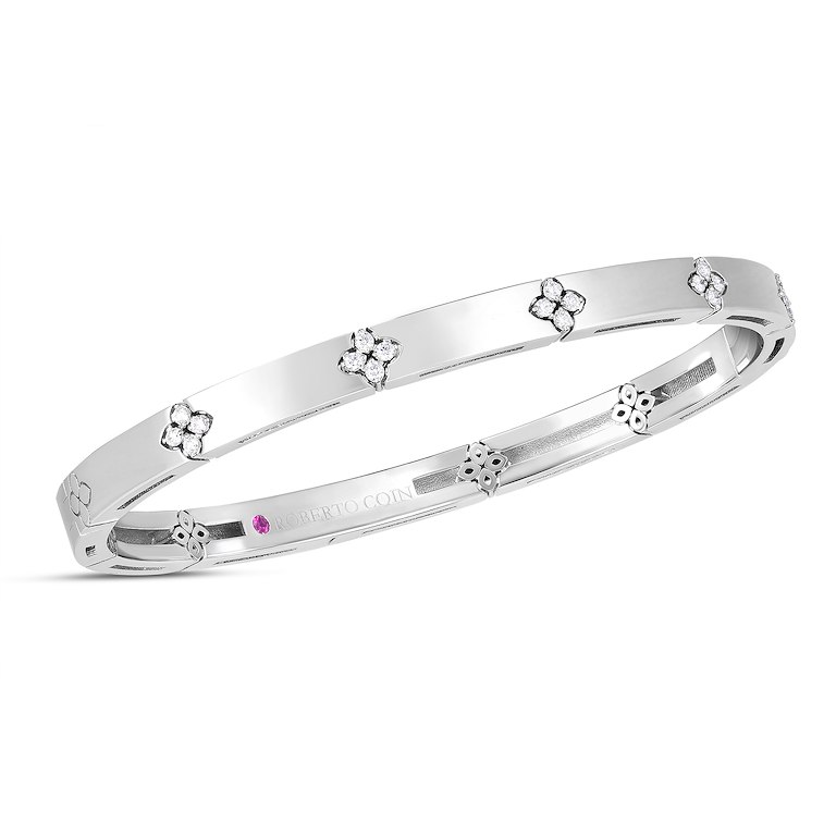 Love in Verona bangle with diamonds - 18kt white gold