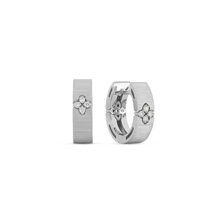 Love in Verona earrings with diamonds - 18kt white gold