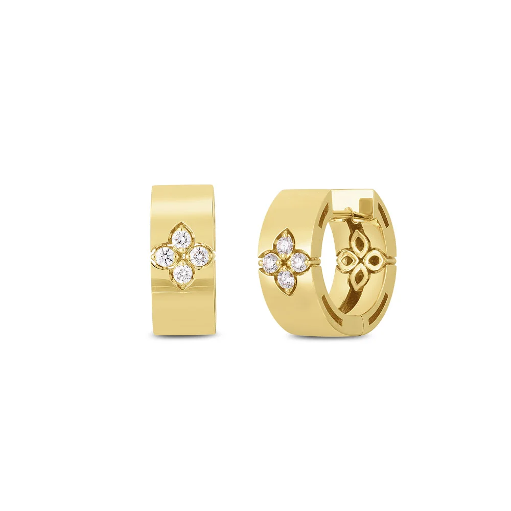 Love in Verona earrings with diamonds - 18kt yellow gold