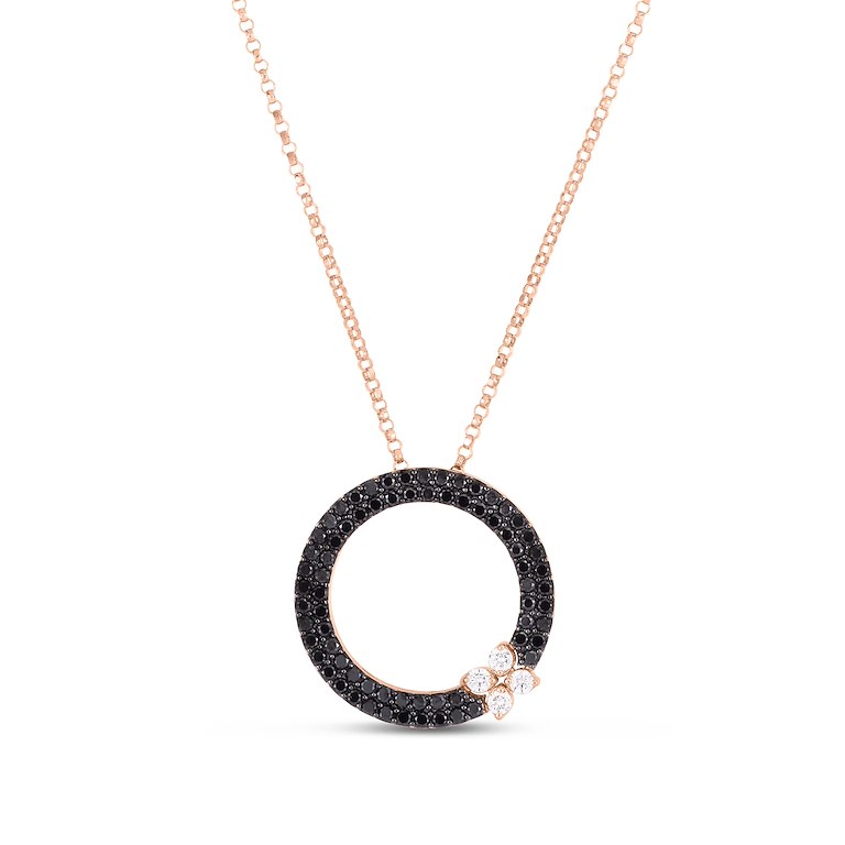 Love in Verona pendant with black and white diamonds