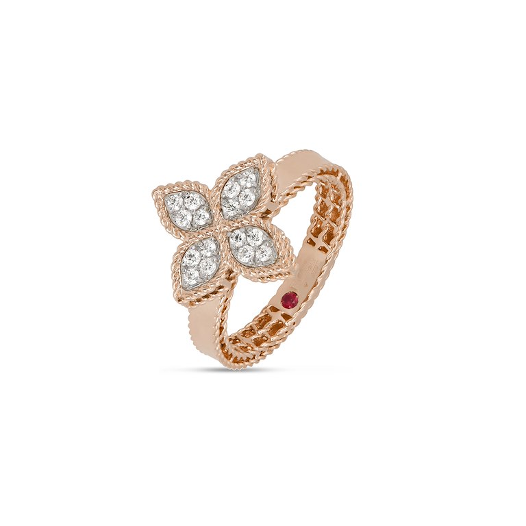 Princess Flower ring with diamonds