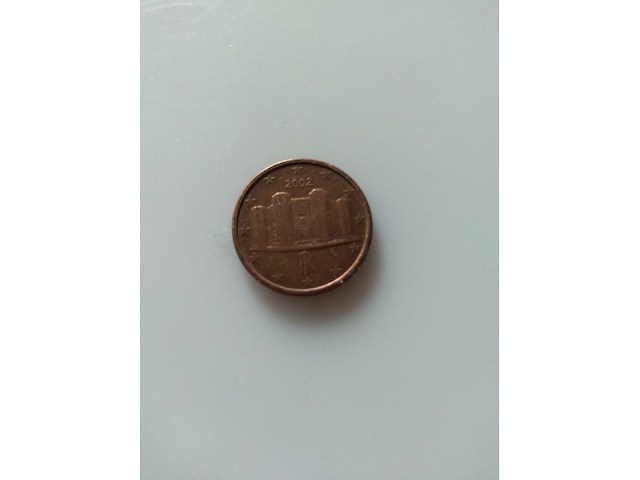 1 euro cent  Italija,  2002.