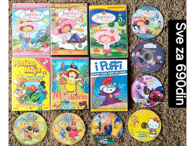 DVD crtaći Jagodica Fifi Madelina Mia Hello Kitty