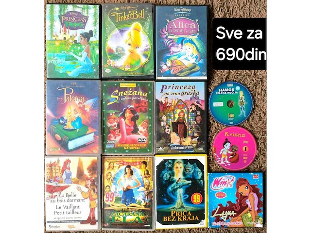 DVD crtaći Snežana Palčica Alisa Winx Zvončica