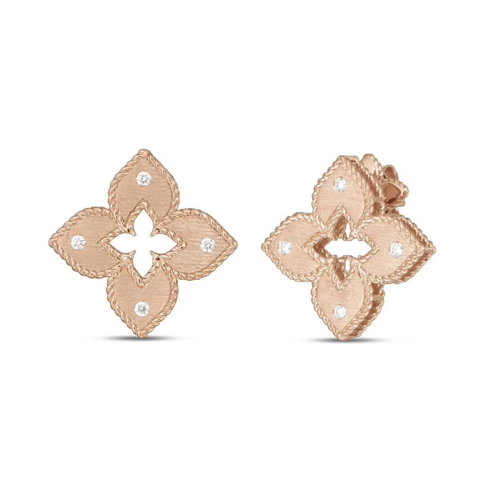 Venetian Princess earrings with diamonds - 18kt rose gold